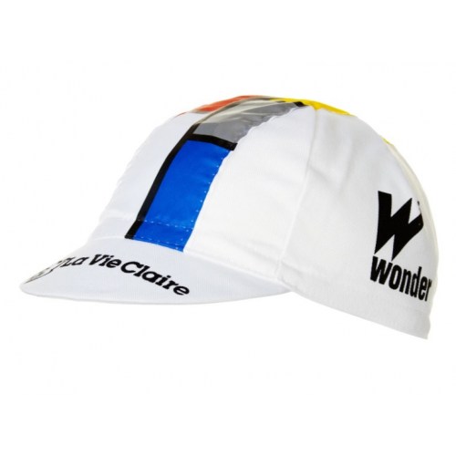 Retro Koerspet La Vie Claire / Fietspetje Wit Multi | Wieleroutfits